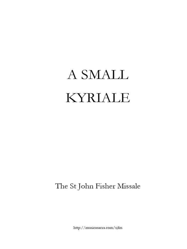 Kyriale Small | PDF | Catholic Church | Christian Worship And Liturgy