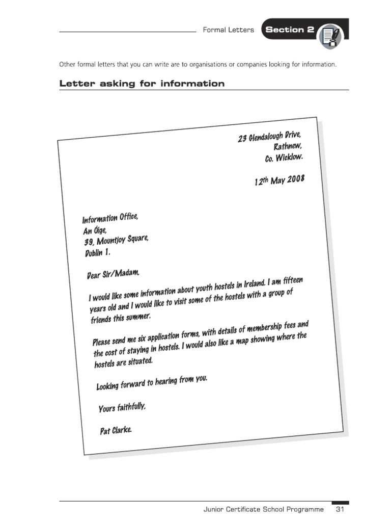 Letter For Asking Informatin | PDF