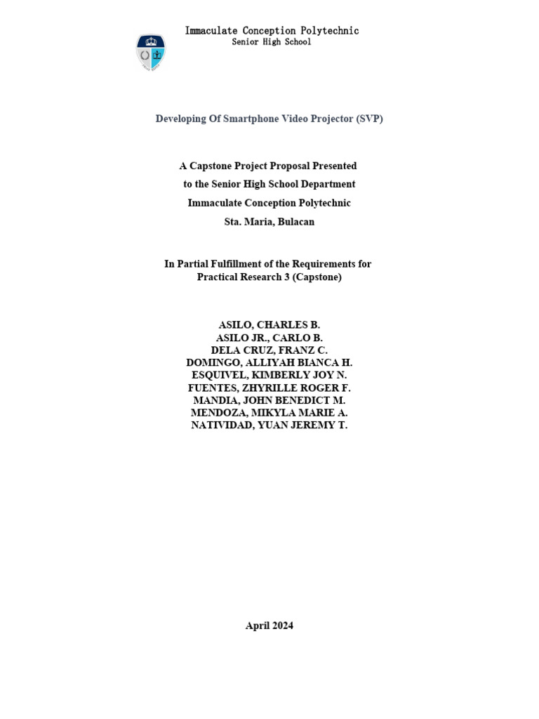 Smartphone Video Projector Proposal | PDF | Smartphone