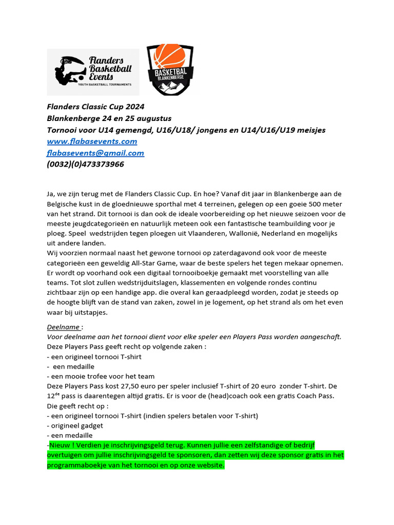 Flanders Classic Cup NL24 | PDF