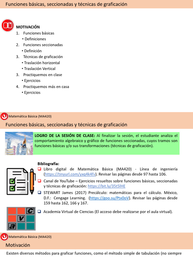 Funciones Básicas, Seccionadas y TG Parte 1 - PPT | PDF | Función ...