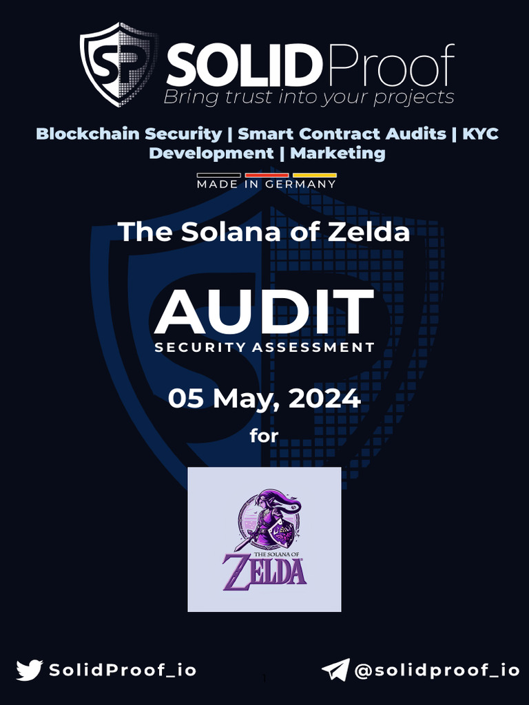 Solana Audit SolidProof TheSolanaOfZelda | PDF | Specification (Technical Standard ...