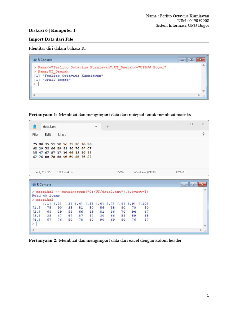 Ferlito Octavius Kurniawan - Diskusi 6 Komputer I | PDF