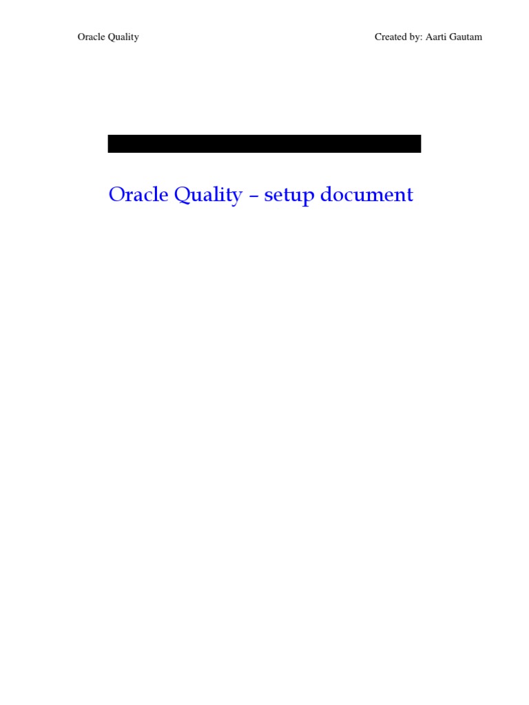 A Guide to Setting Up Oracle Quality Collection Elements ...