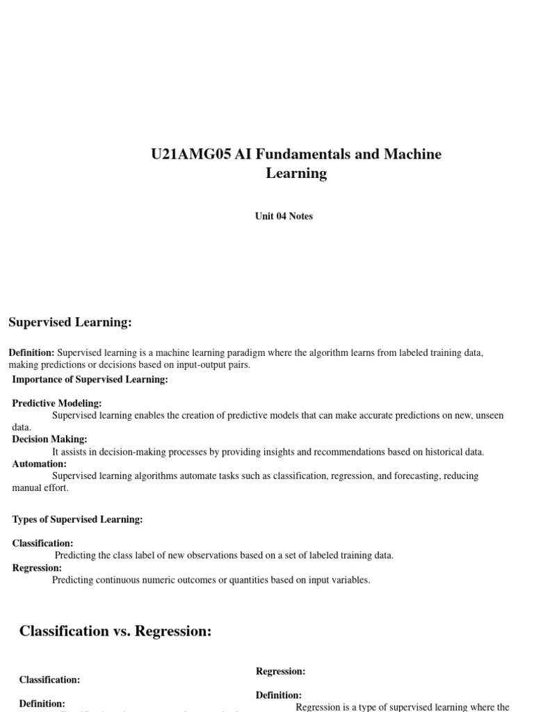 Supervised Learning: Classification & Regression | PDF | Support Vector ...