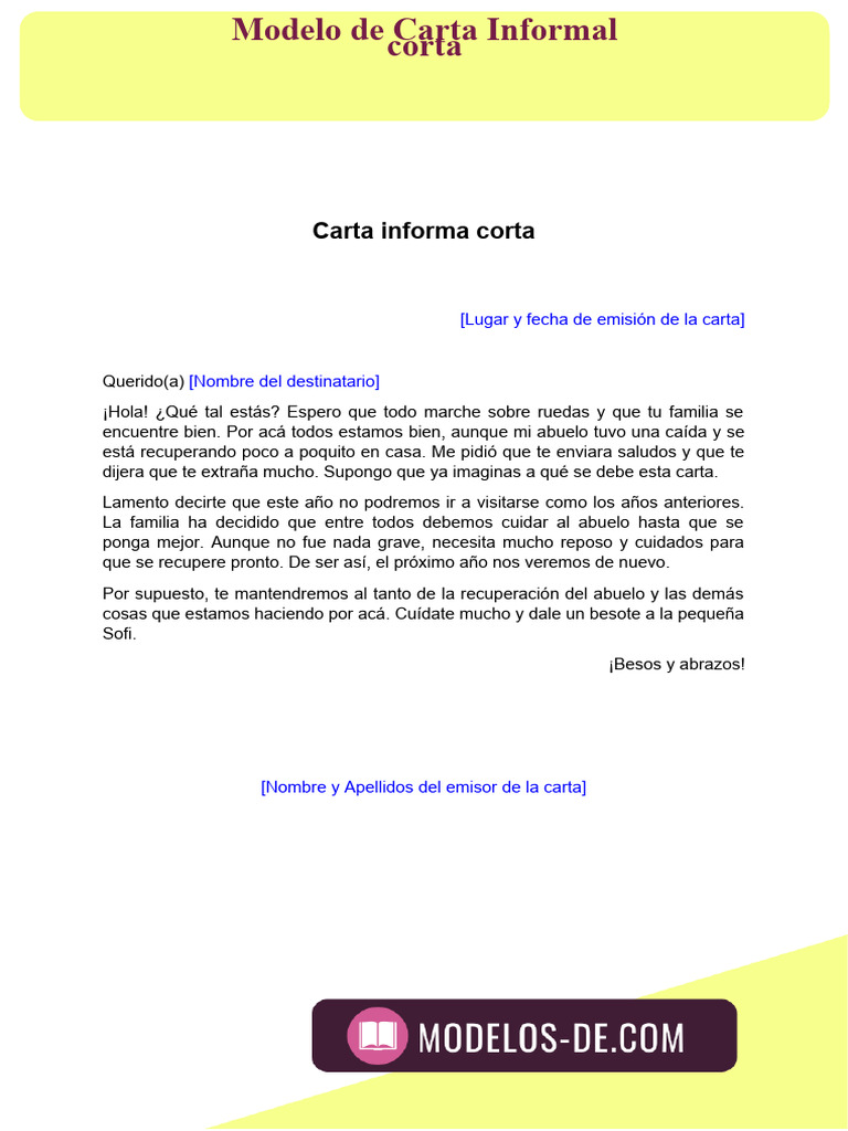Ejemplo De Carta Informal A Un Amigo Ejemplos De Cartas Formales E