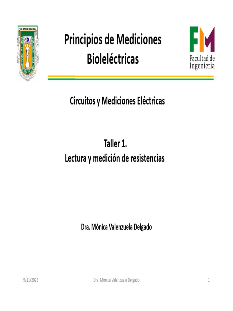 Taller 1 Circuitos Y Mediciones Electricas Pdf Color