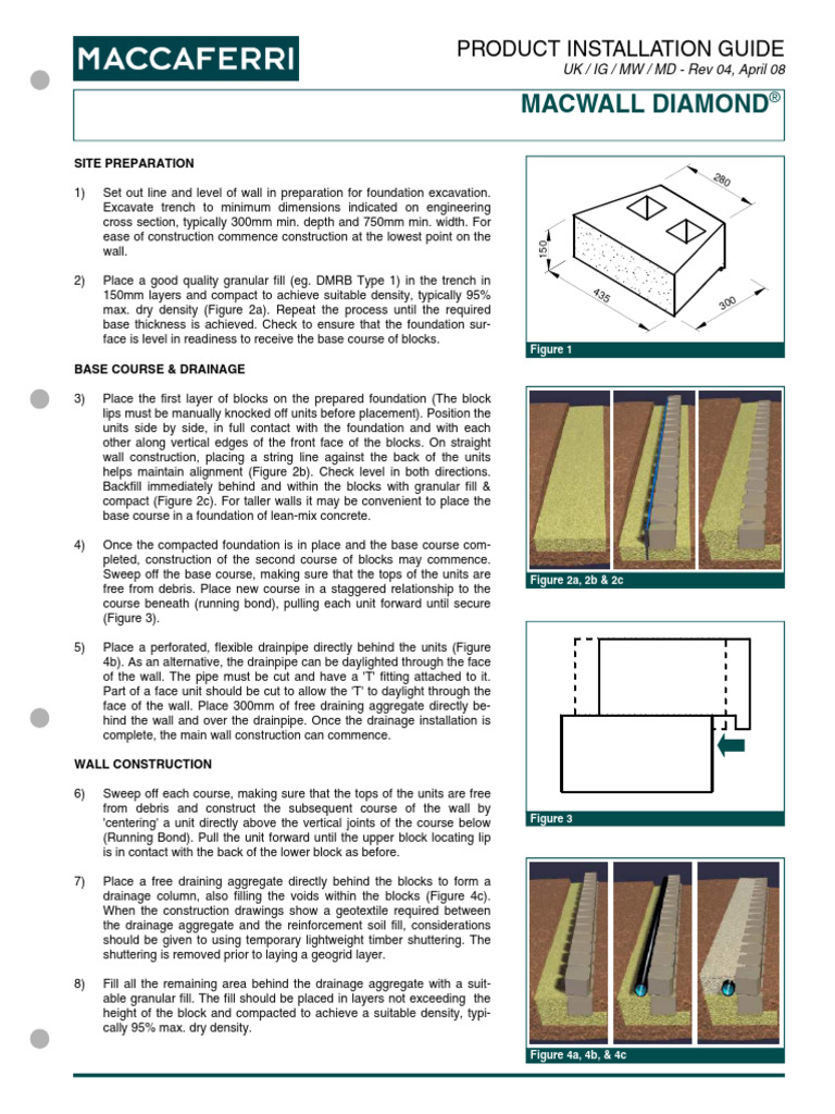 MacWall-Diamond-installation | PDF | Drainage | Foundation (Engineering)