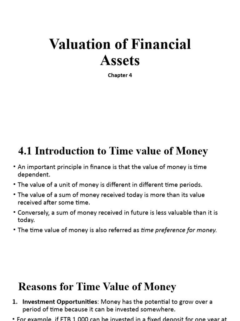 Chapter 4 Valuation of Financial Assets | PDF | Bonds (Finance) | Cost Of Capital