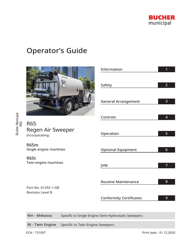 R65 Operators Guide 01292-1-GB Rev B | PDF