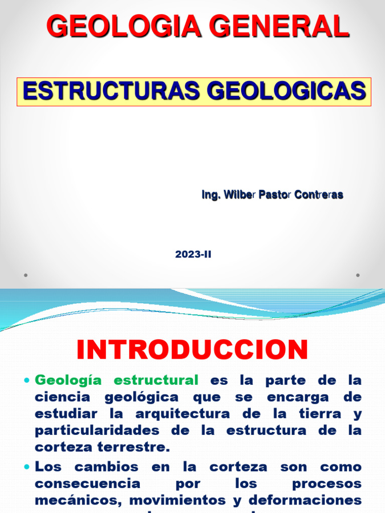 Estructuras Geologicas - 2023-Ii | PDF | Deformación (ingeniería) | Estrato