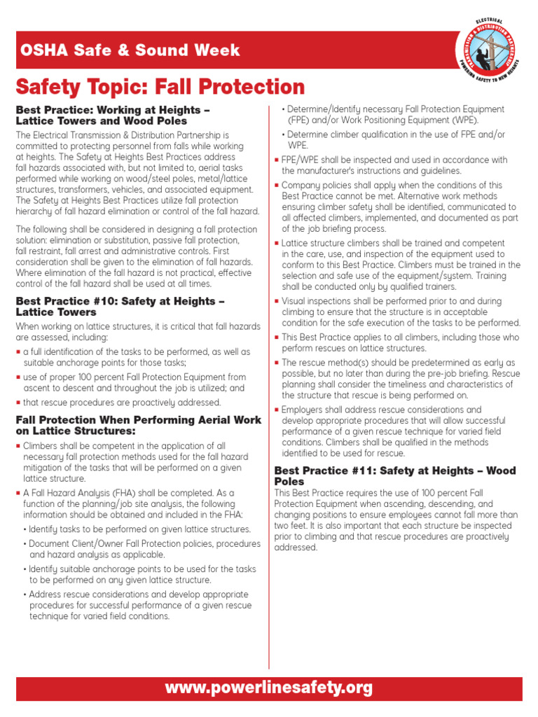 Etd Safety Topic Fall Protection 2018 | PDF | Safety | Occupational ...