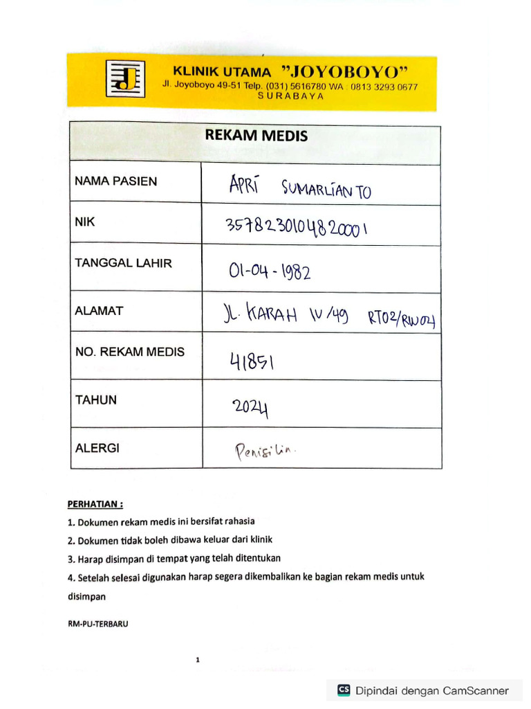 BAB 3 3.3 EP 2 Cover Rekam Medis | PDF