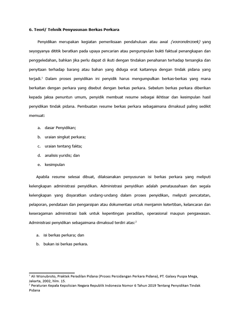 Penyusunan Berkas Perkara Pidana | PDF | Ilmu Sosial