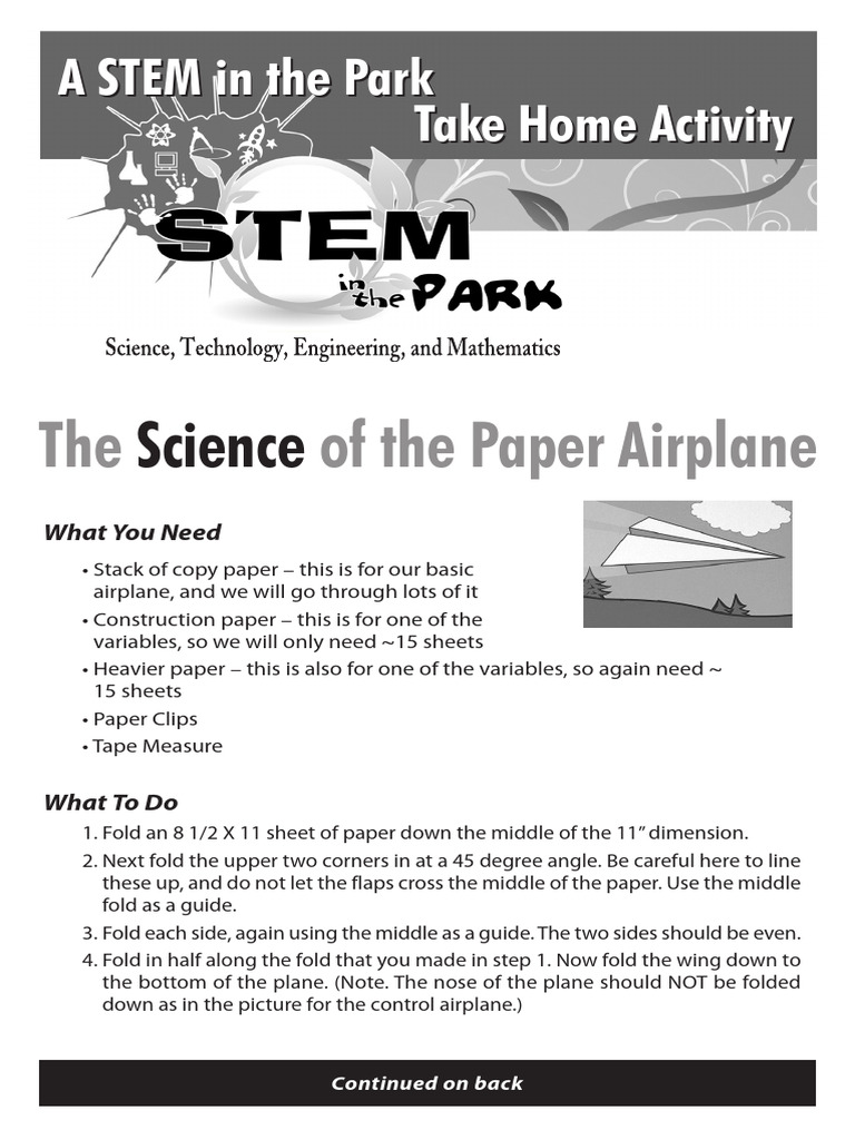 Paper Airplane STEM Activity Guide | PDF | Center Of Mass | Vehicle Design