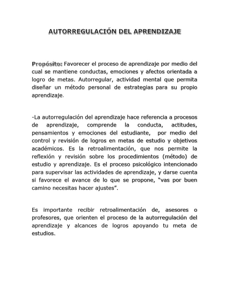 Lect_2 AUTORREGULACIÓN T | PDF