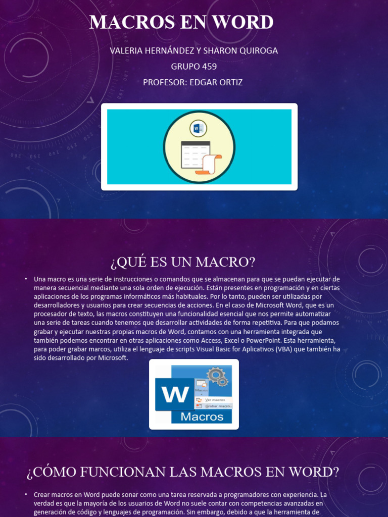 Macros - Quiroga Hernández | PDF | Macro (informática) | Visual Basic para Aplicaciones