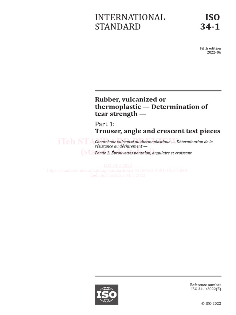 Iso 34 1 2022 | PDF | International Organization For Standardization | Strength Of Materials