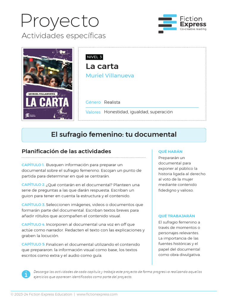 Hoja Proyecto La Carta | PDF | Evaluación | Comunicación
