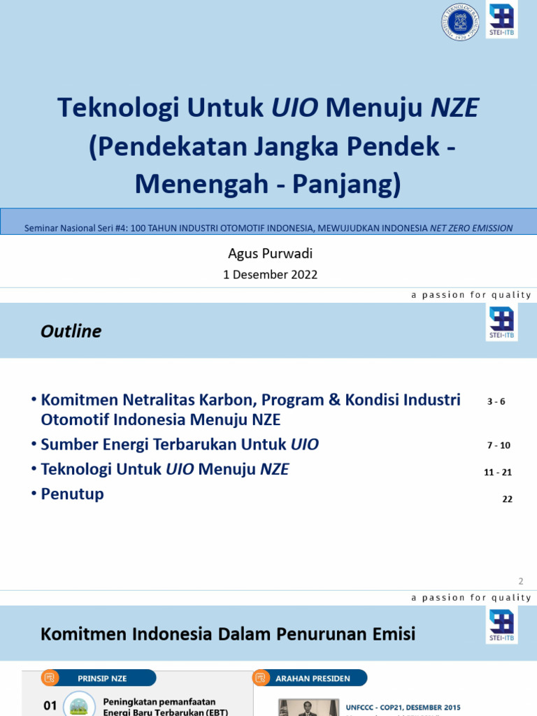 Teknologi Untuk UIO Menuju NZE-Final | PDF