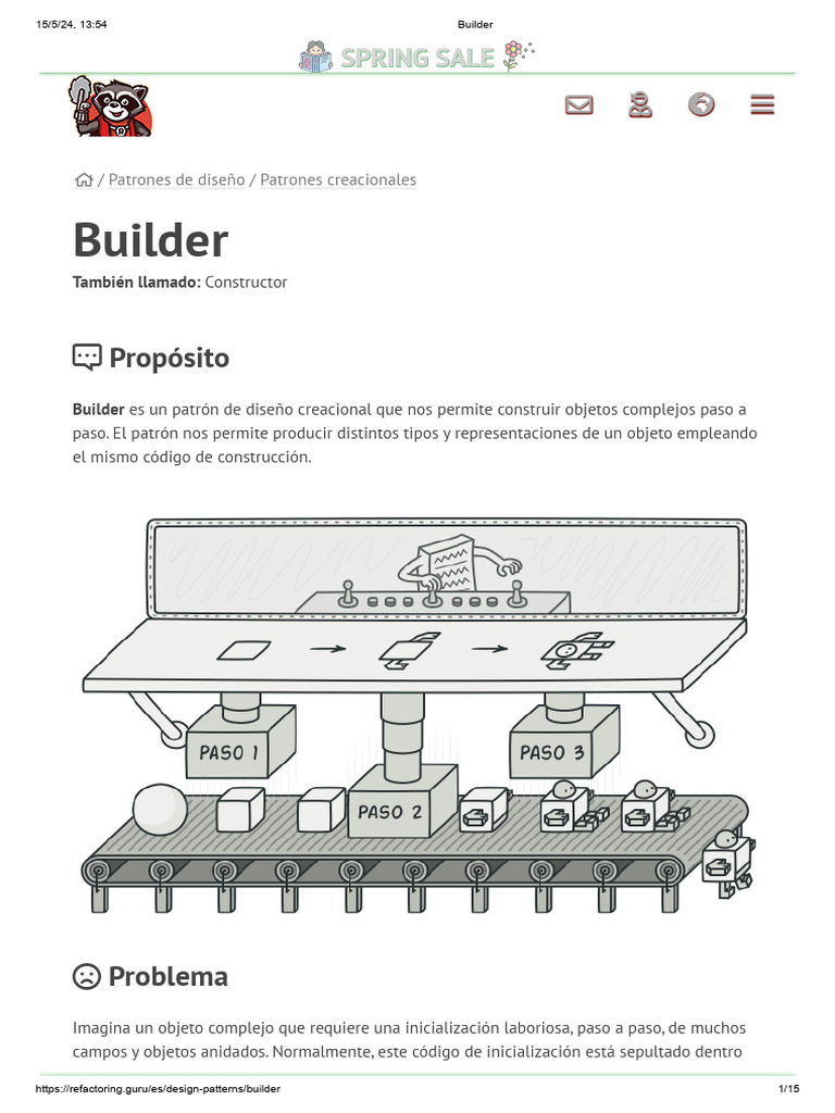 Builder Pdf Objeto Informática Constructor Programación Orientada A Objetos