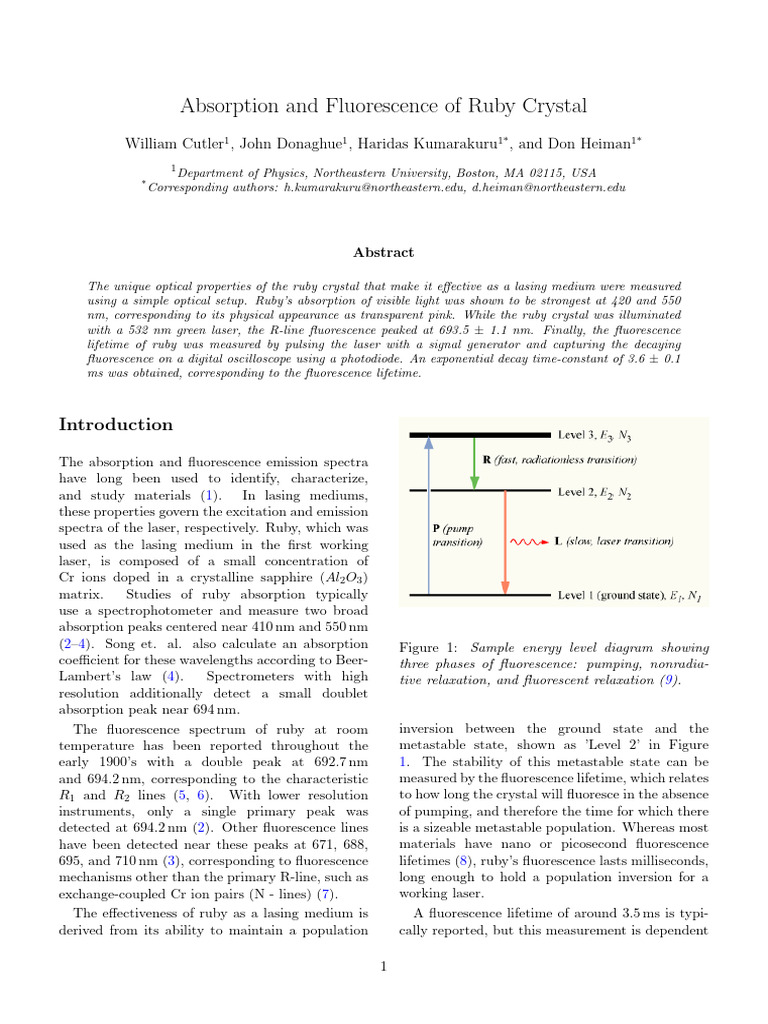 Ruby Conference Paper | PDF | Fluorescence | Laser