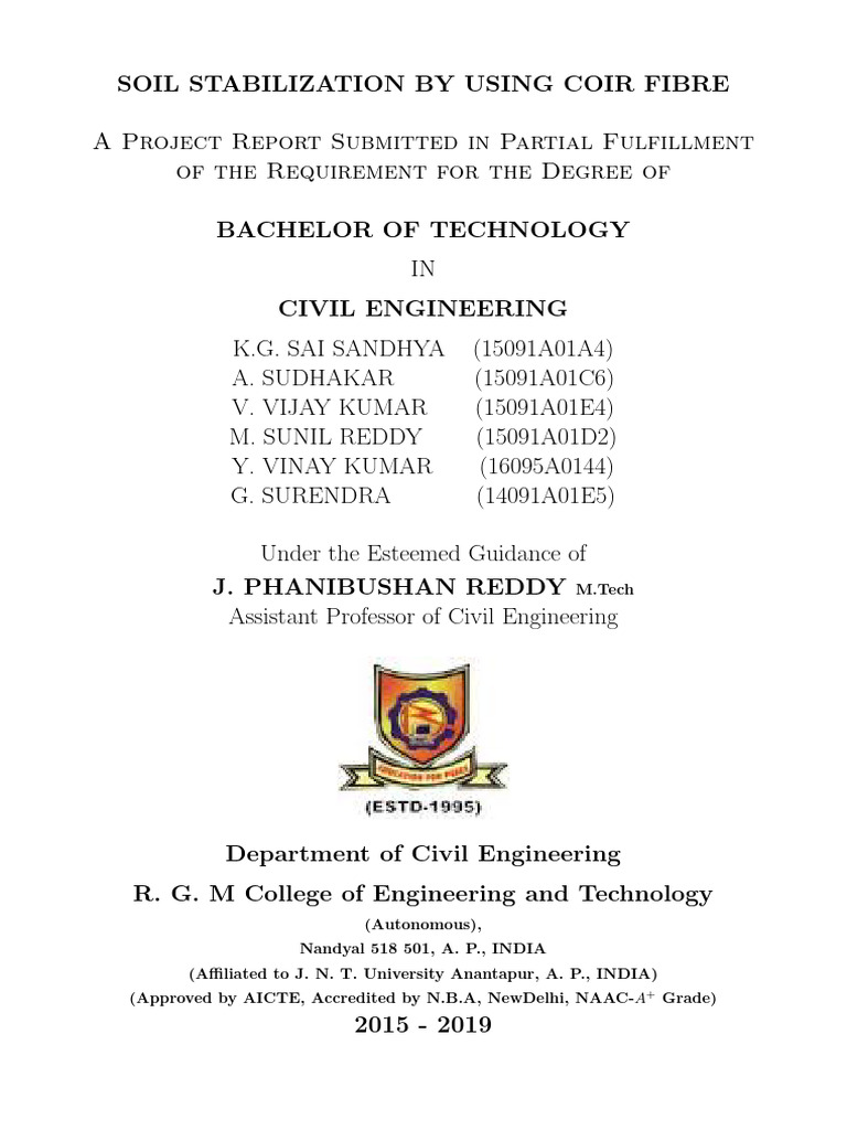 Coir Fiber Soil Stabilization | PDF