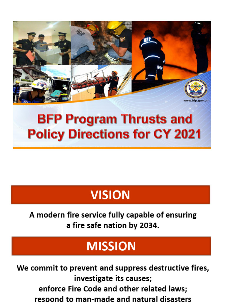 BFP Program Thrusts and Policy Directions For CY 2021 | PDF | Emergency ...