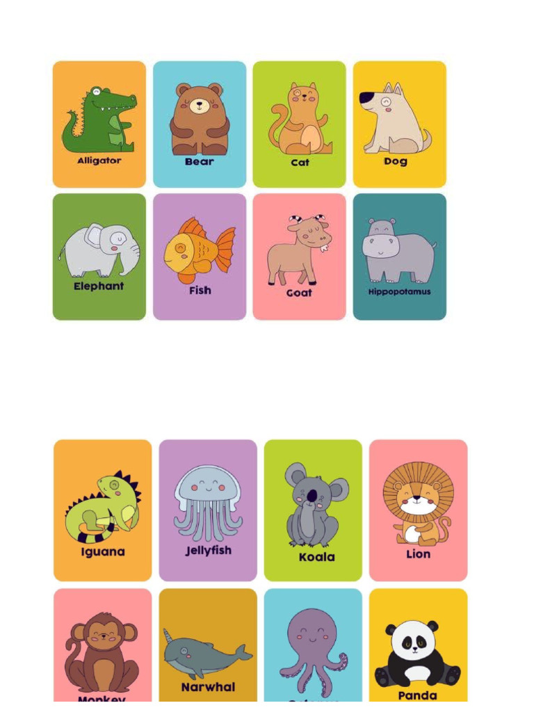 Flash Cards Animais | PDF