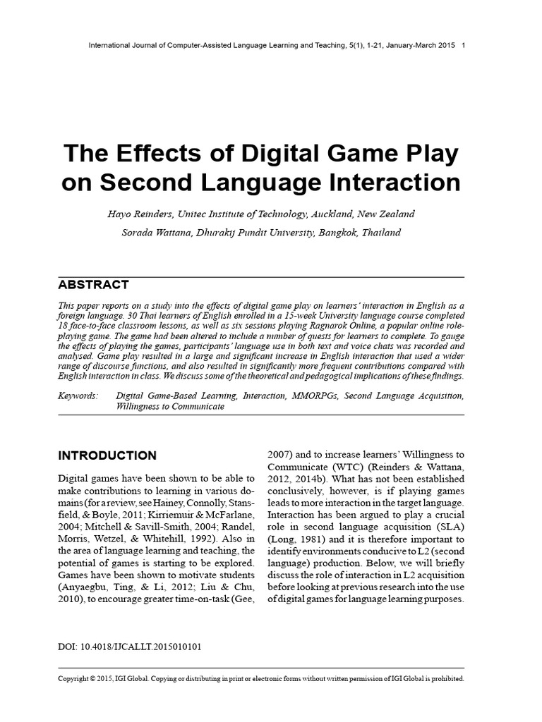 Reinders, H., & Wattana, S. (2015) - The Effects of Digital Game Play ...