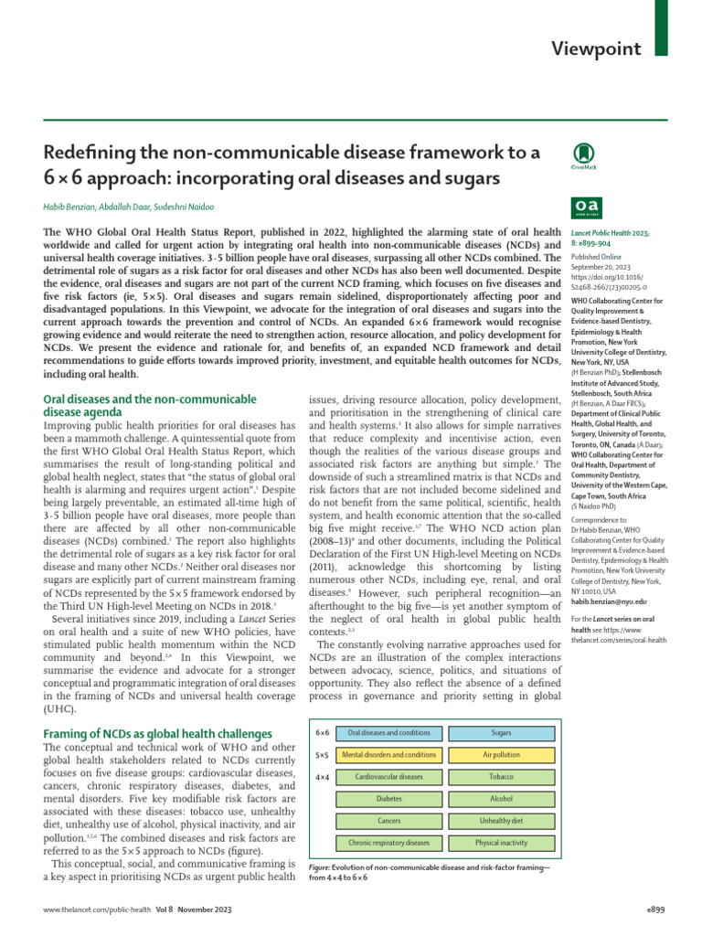 Expanding NCD Framework to 6x6 | PDF | Non Communicable Disease | World ...