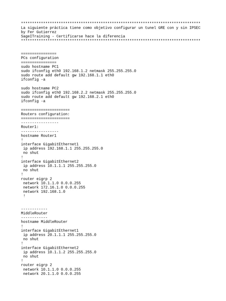 GRETunnel_IPSEC | PDF | Router (Computing) | Networking Standards