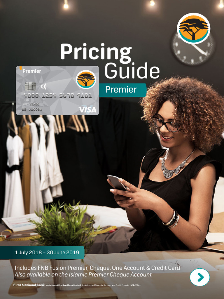 FNB PricingGuide PremierChequeAndCC | PDF | Transaction Account ...