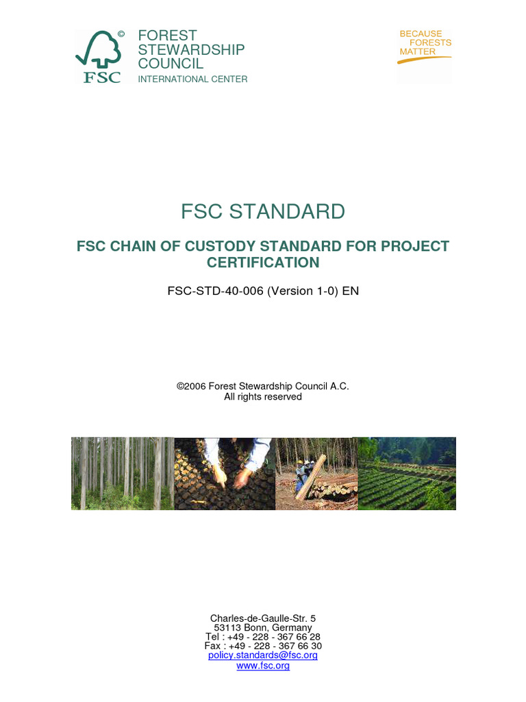 FSC STD 40 006 V1 0 EN - Project Certification | PDF | Forest ...