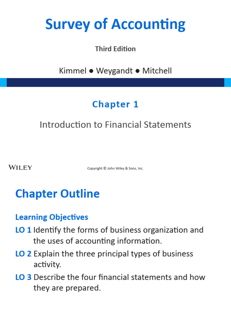Kimmel Survey 3e PPT Ch01 | PDF | Balance Sheet | Expense