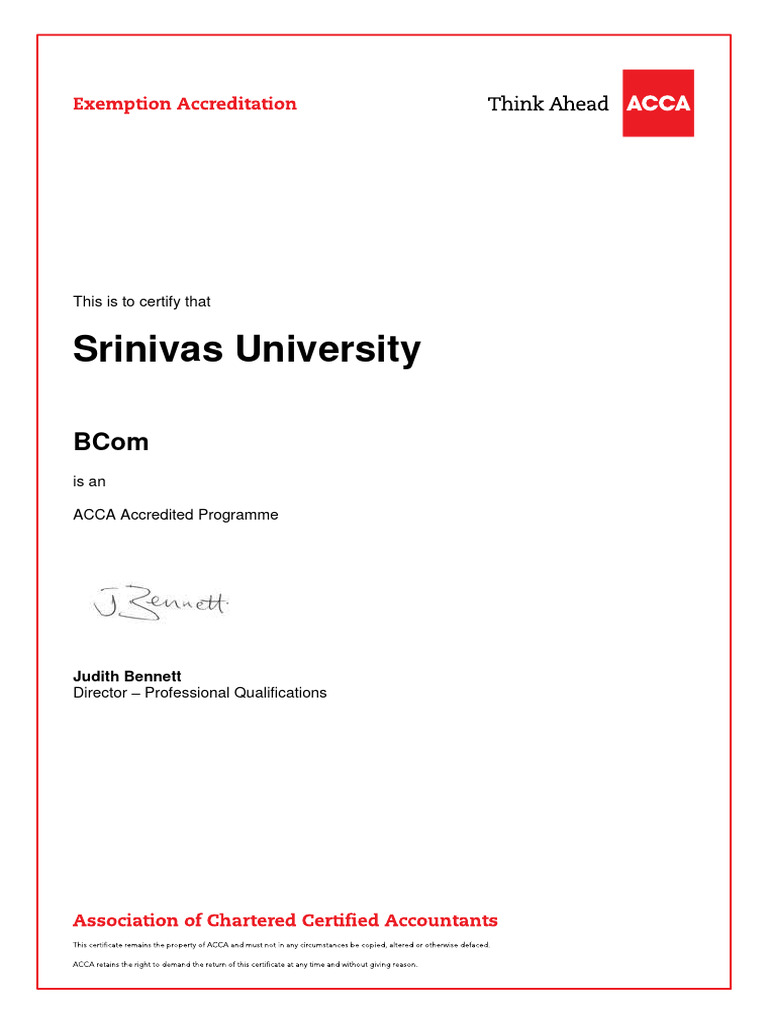 BCom Exemptions Certificate | PDF