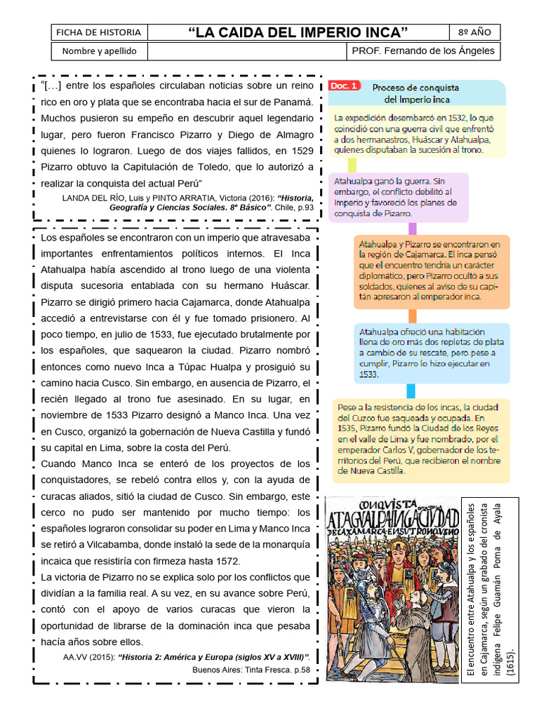 Actividad - Conquista Del Peru | PDF | Francisco Pizarro | Imperio Inca