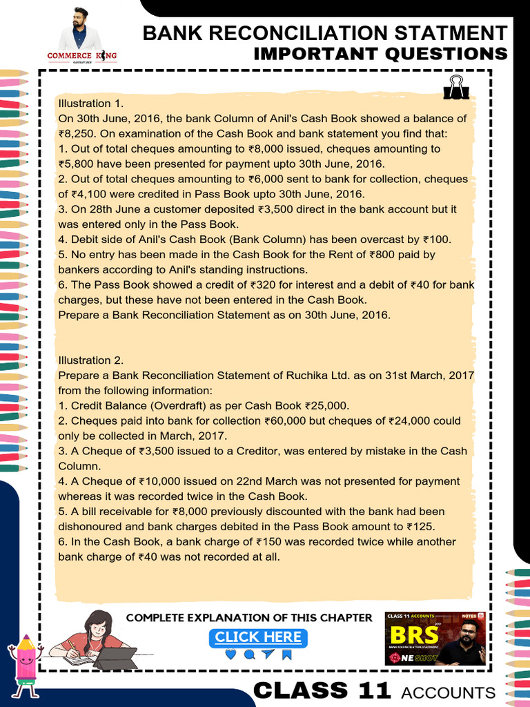 BRS Worksheet | PDF | Cheque | Banks