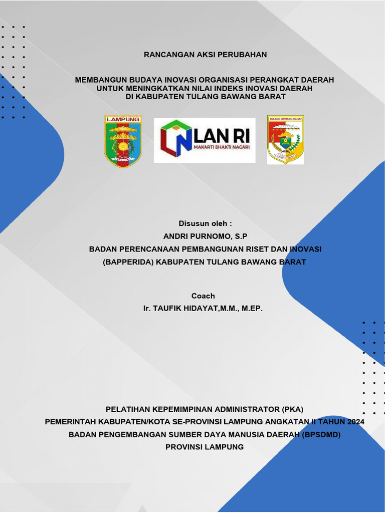 Inovasi Organisasi Bappeda Tulang Bawang | PDF