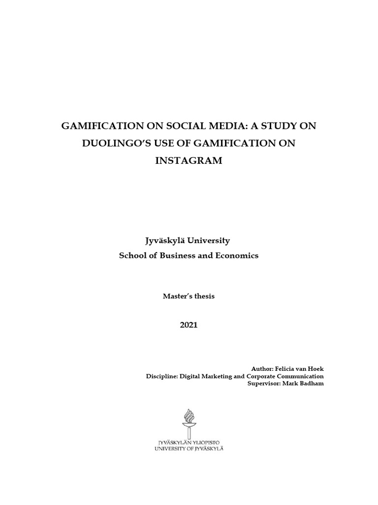 GAMIFICATION ON SOCIAL MEDIA A STUDY ON Duolingo on IG | PDF | Social ...