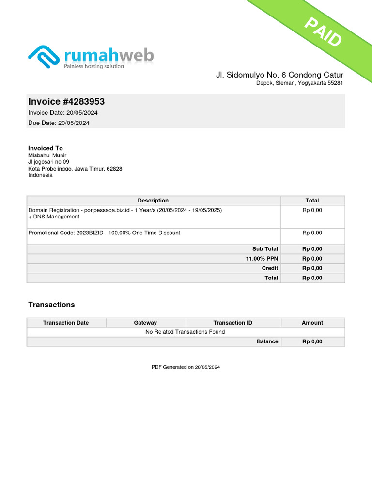 Invoice 4283953 | PDF | Internet Architecture | Directories