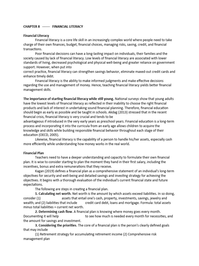 Financial Literacy | PDF | Insurance | Life Insurance