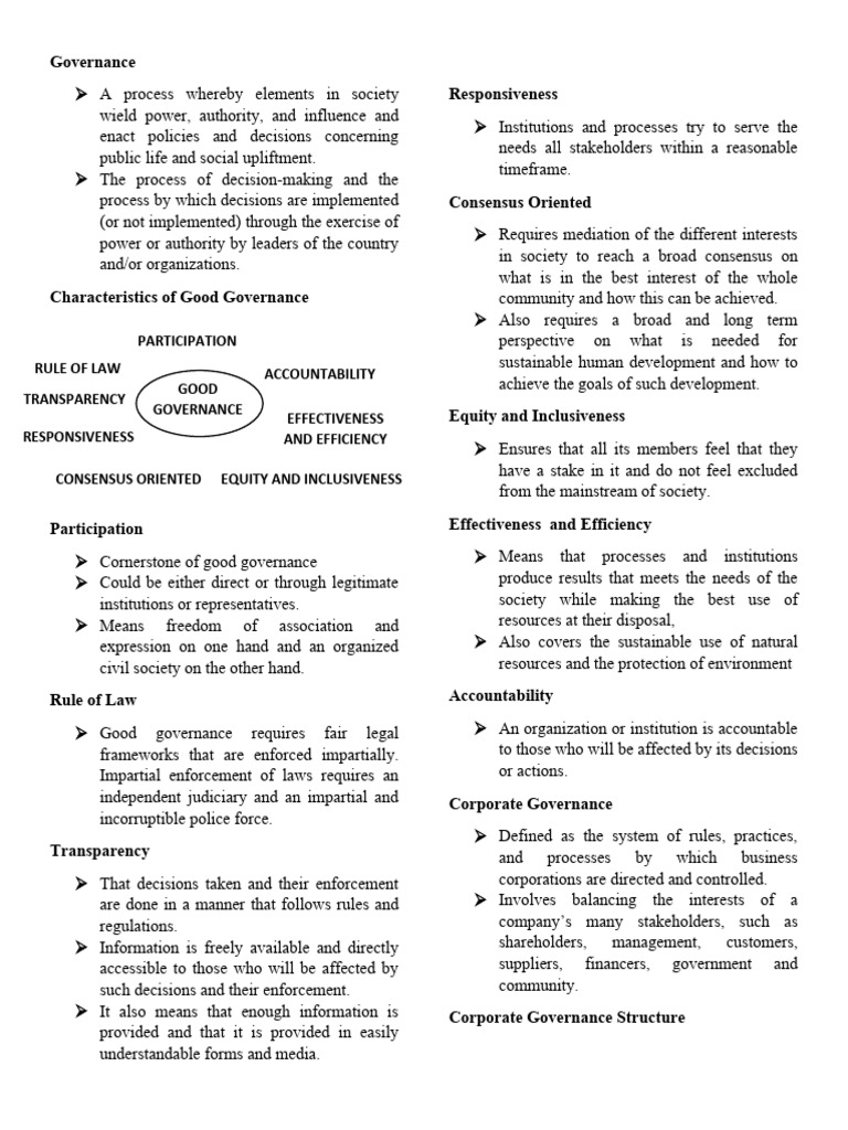 Governance Midterm Notes | PDF | Governance | Corporate Governance