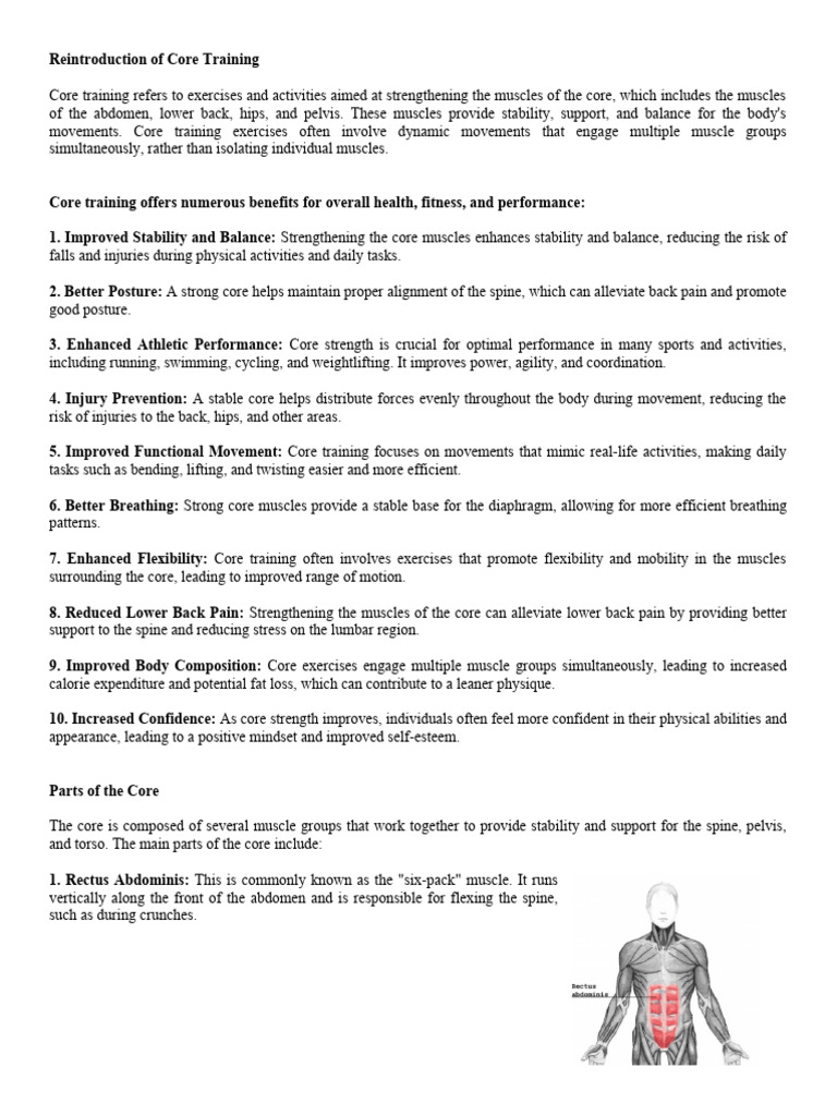 Reintroduction of Core Training | PDF | Pelvis | Abdomen