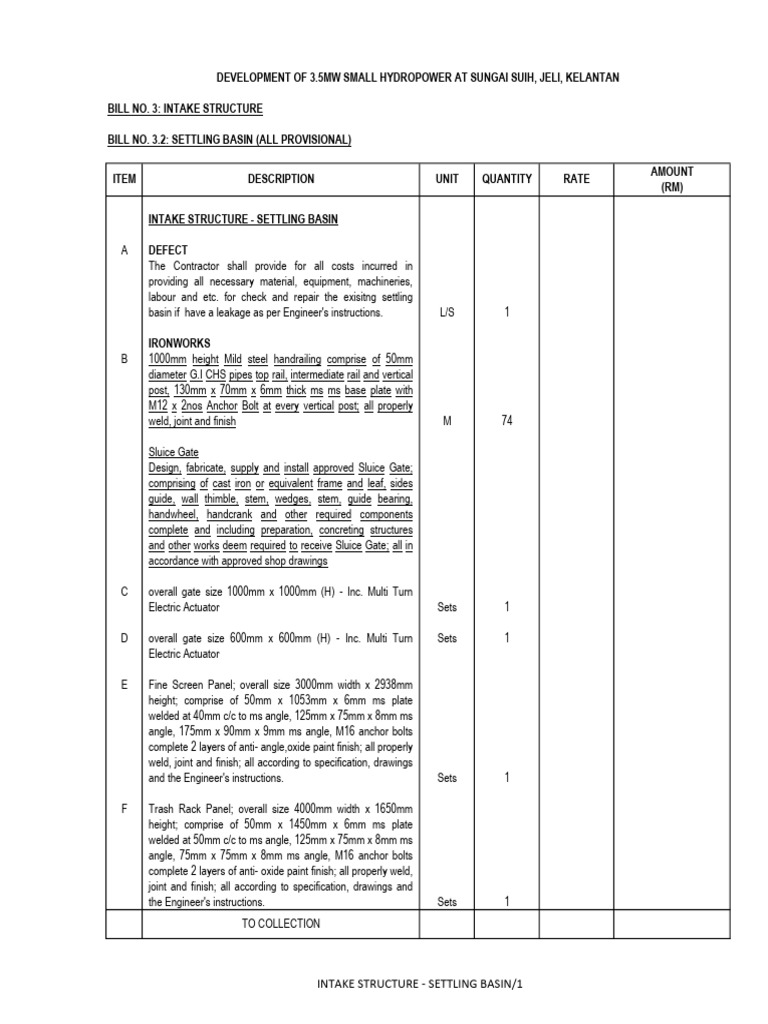Intake Settling Basin | PDF | Mechanical Engineering