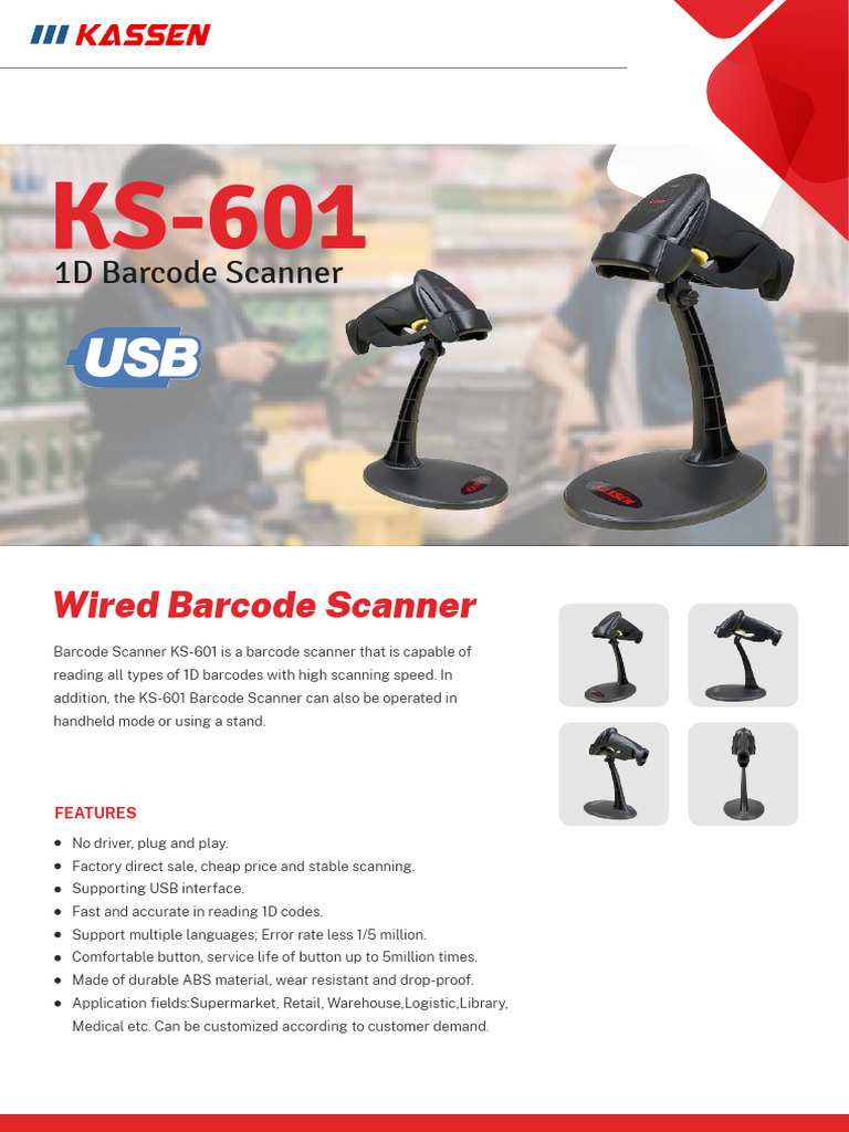 Kassen KS-601 Specifications | Download Free PDF | Barcode | Image Scanner