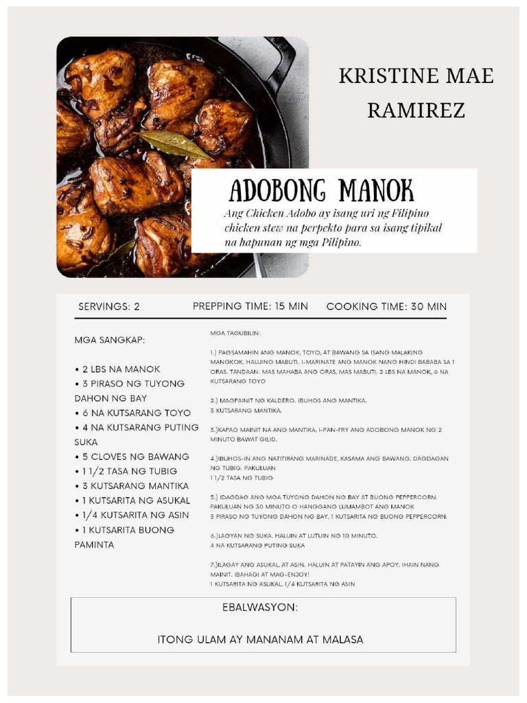 Adobong Manok | PDF