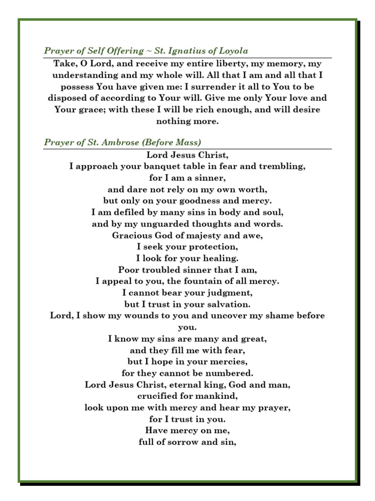 Prayers For Use Before The Blessed Sacrament Pdf Eucharist Mary