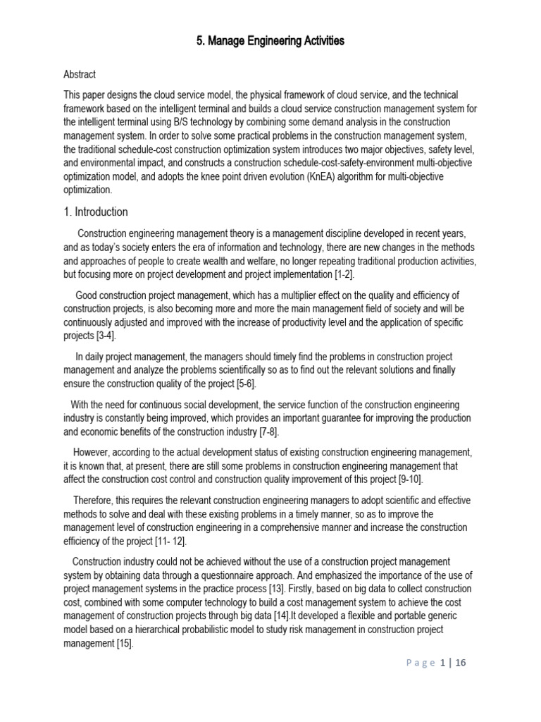 Manage Engineering Activities | PDF | Cloud Computing | Mathematical Optimization