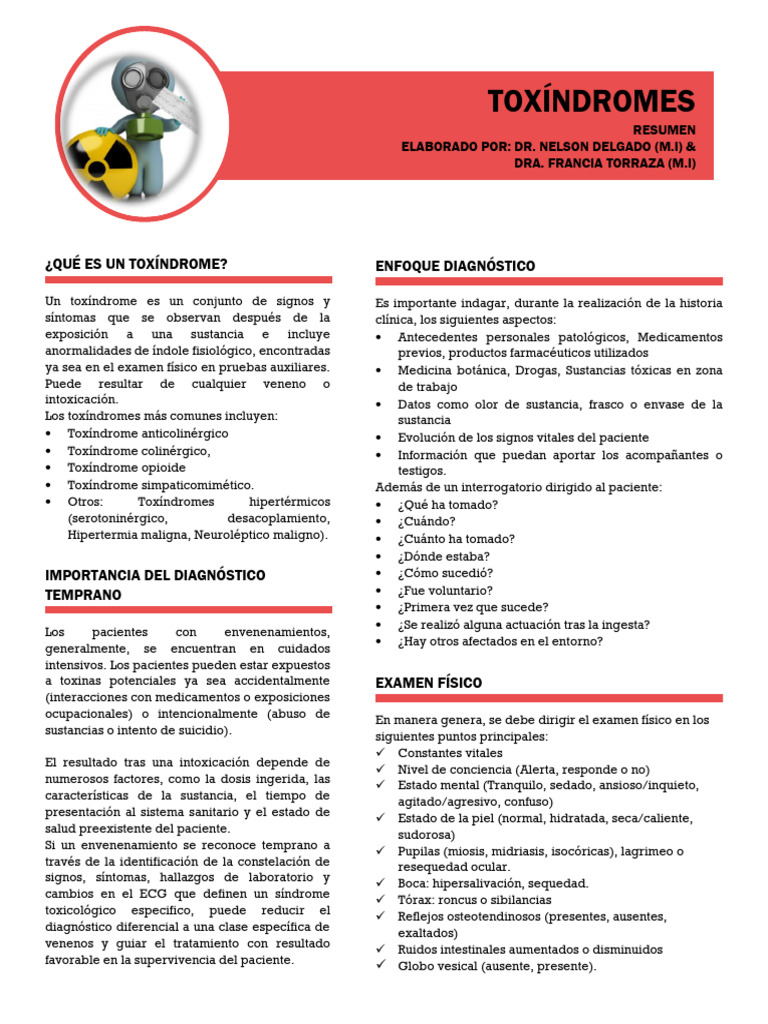 Toxíndromes: Diagnóstico y Tratamiento | PDF | Enfermedades y ...